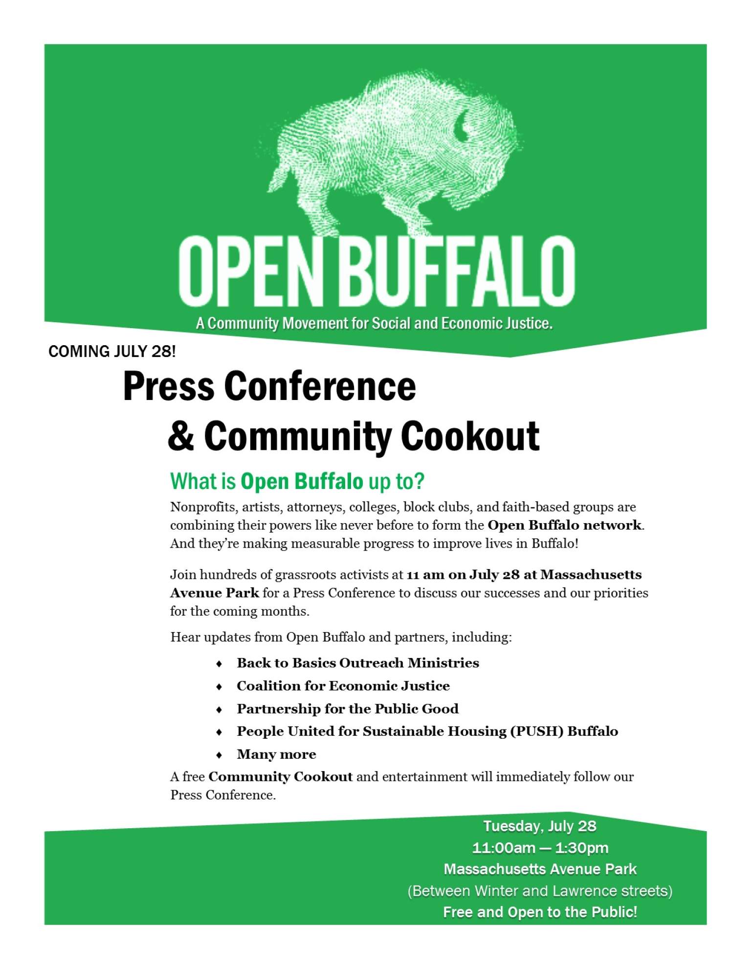 Open Buffalo Press Conference and Community Cookout - Open Buffalo ...